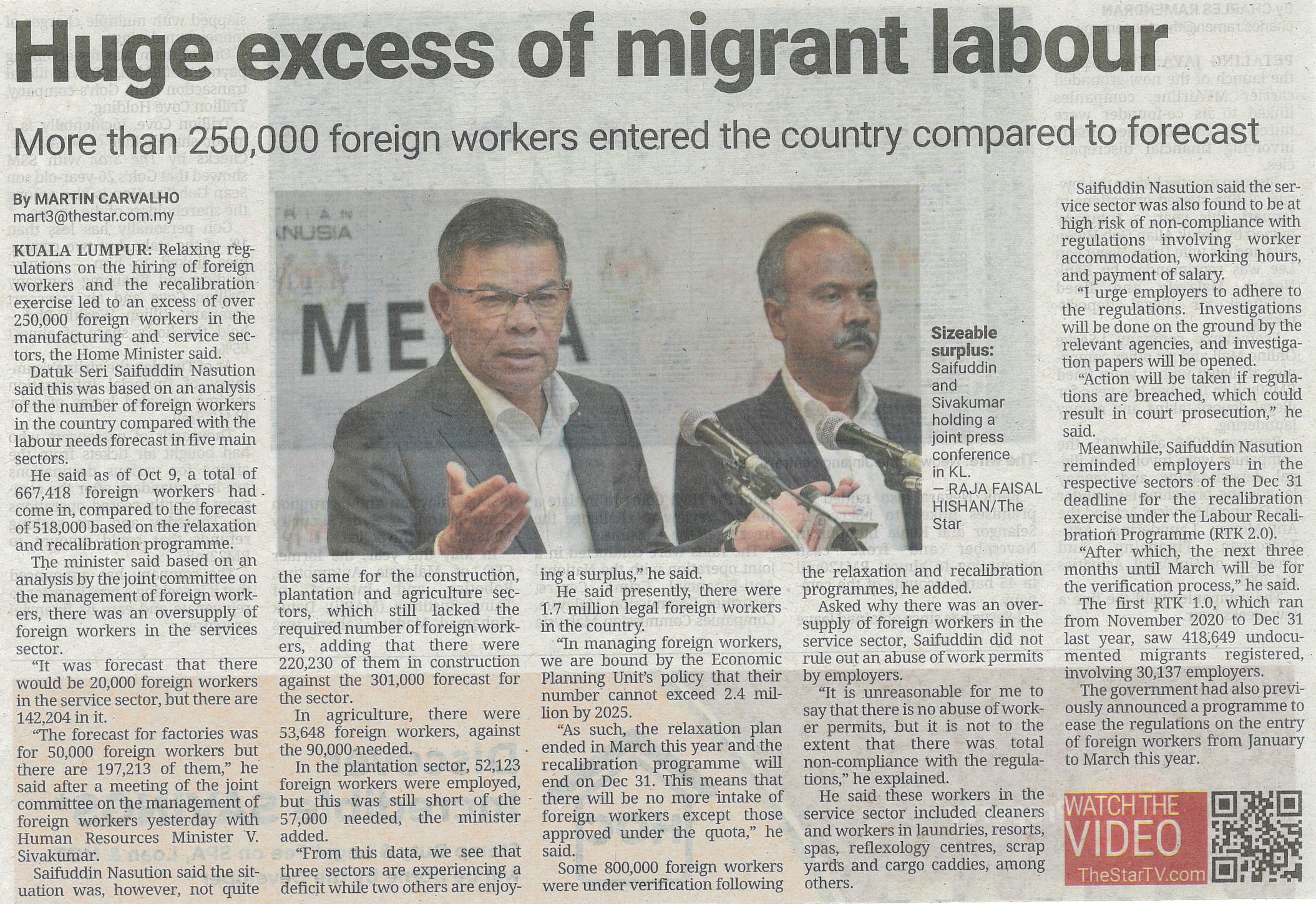 huge excess of migrant labour | Jabatan Tenaga Kerja Semenanjung ...
